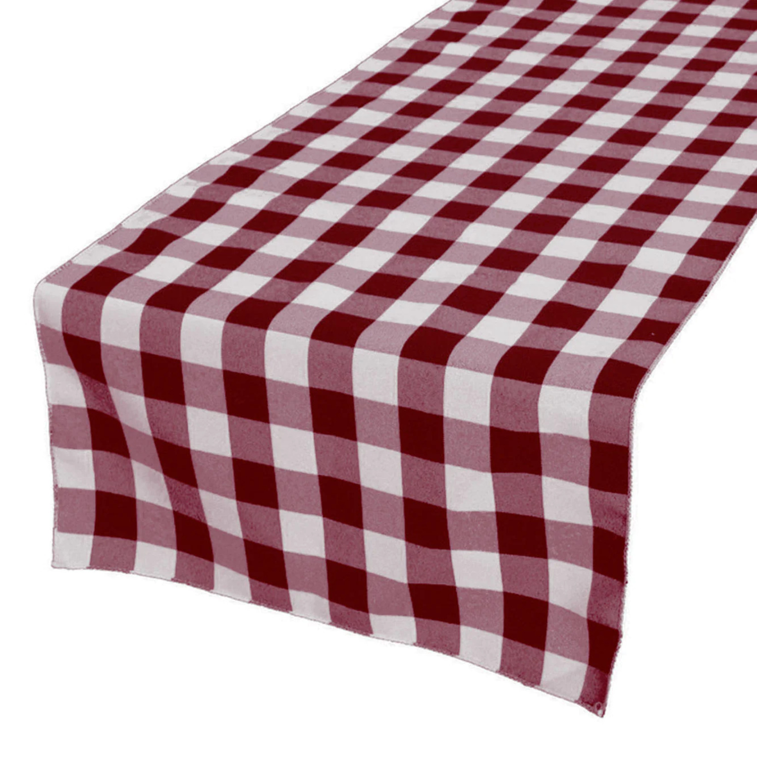 Poplin Table Runner Gingham Checkered Burgundy - Walmart.com