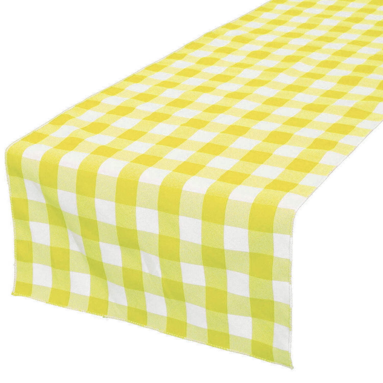 Poplin Table Runner Gingham Checkered Light Yellow - Walmart.com