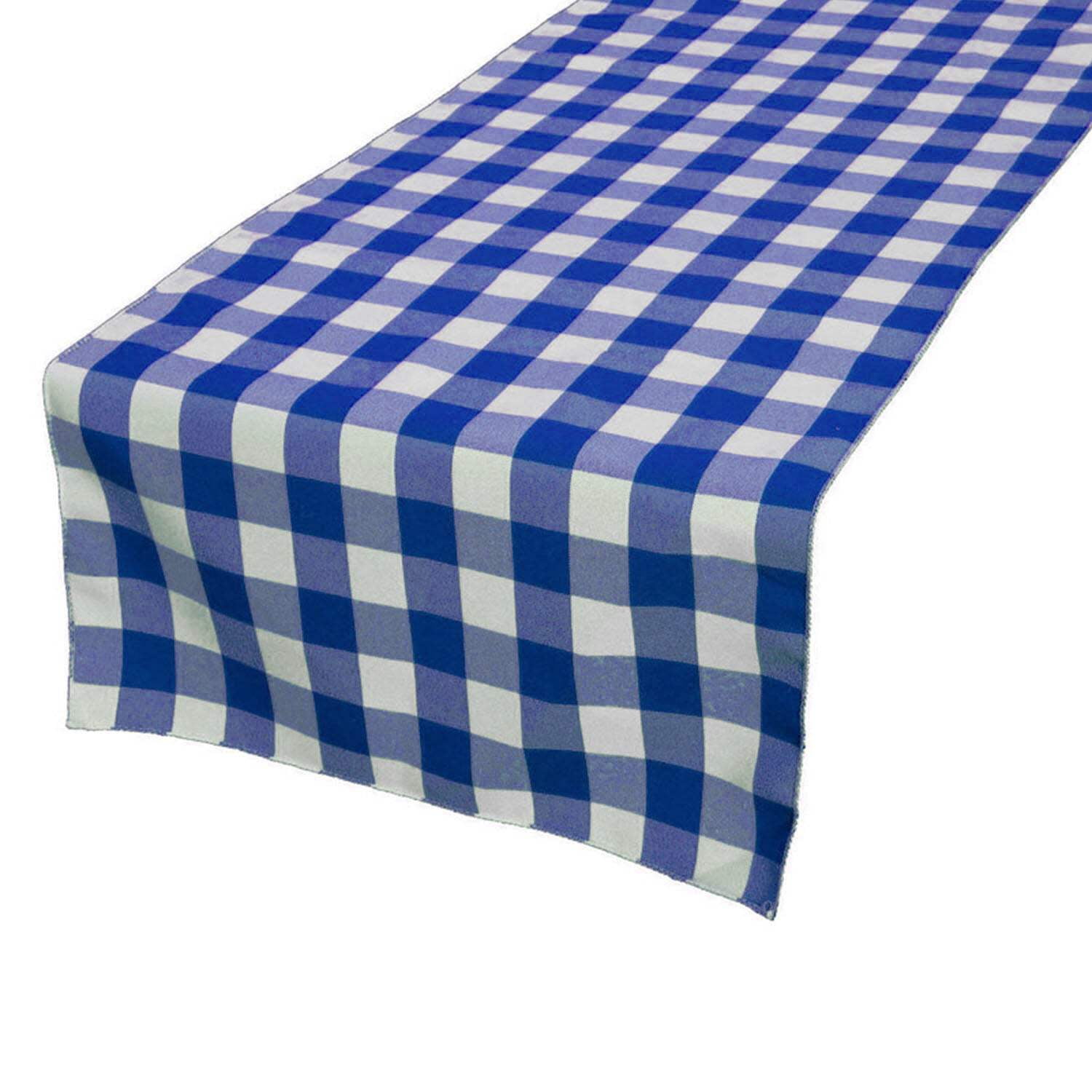 Poplin Table Runner Gingham Checkered Royal Blue - Walmart.com