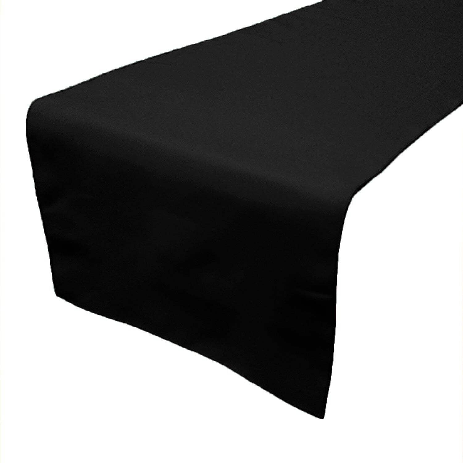 Poplin Table Runner Solid Black - Walmart.com