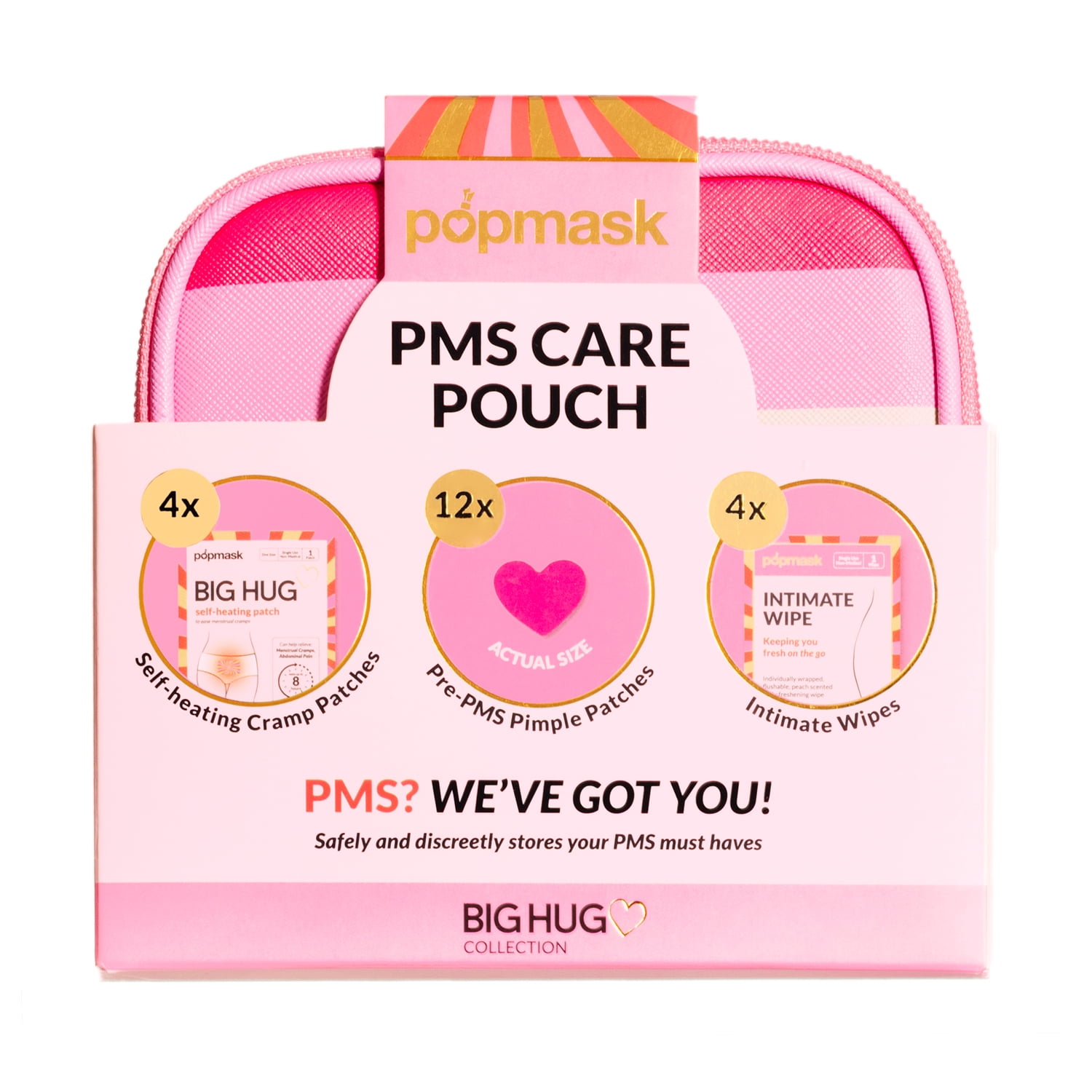 Popmask PMS Care Pouch – Big Hug Collection with 4 Self-Heating Cramp ...