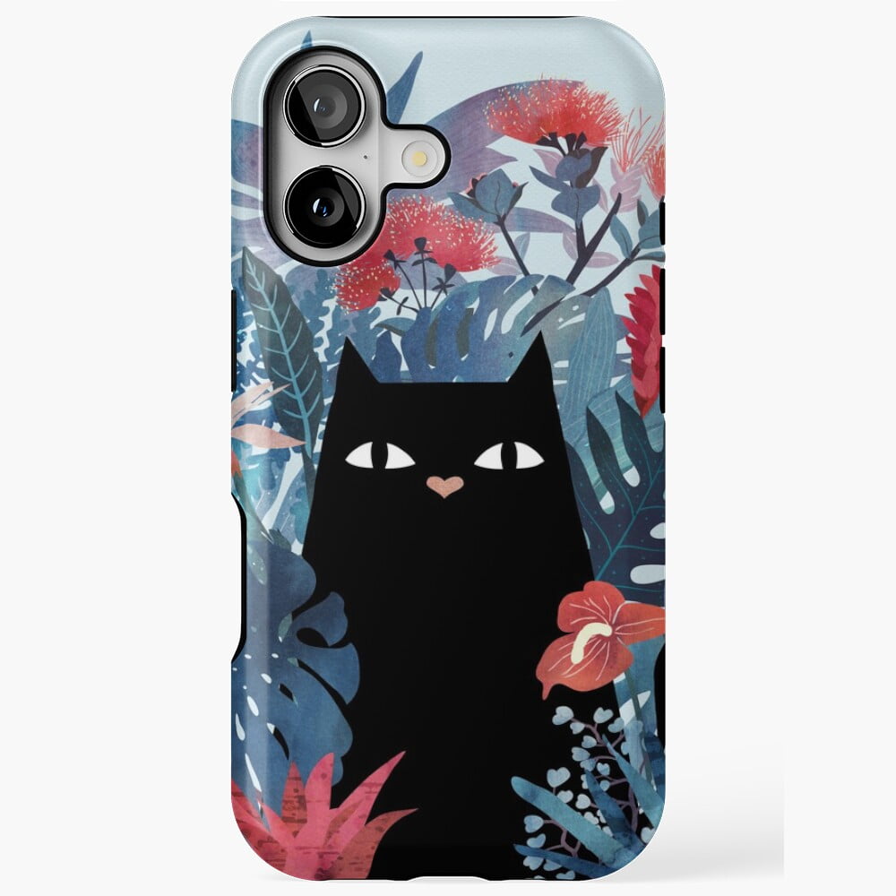 Popoki Blue Version Cat Art Case for iPhone 11 12 13 14 15 16 17 Pro ...