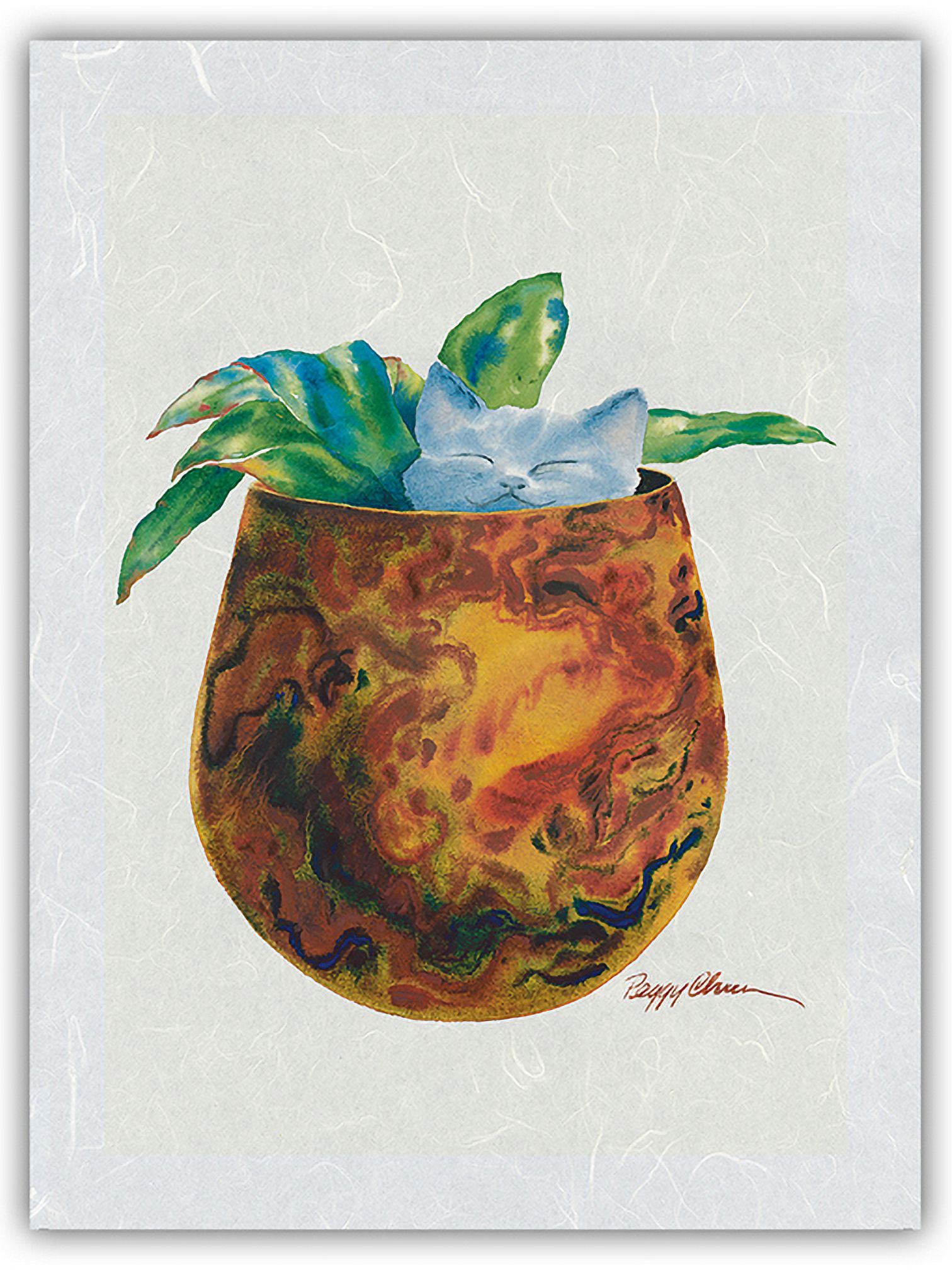 Popoki Hinahina - Hawaiian Gray Cat in a Koa Wood Bowl - From an ...