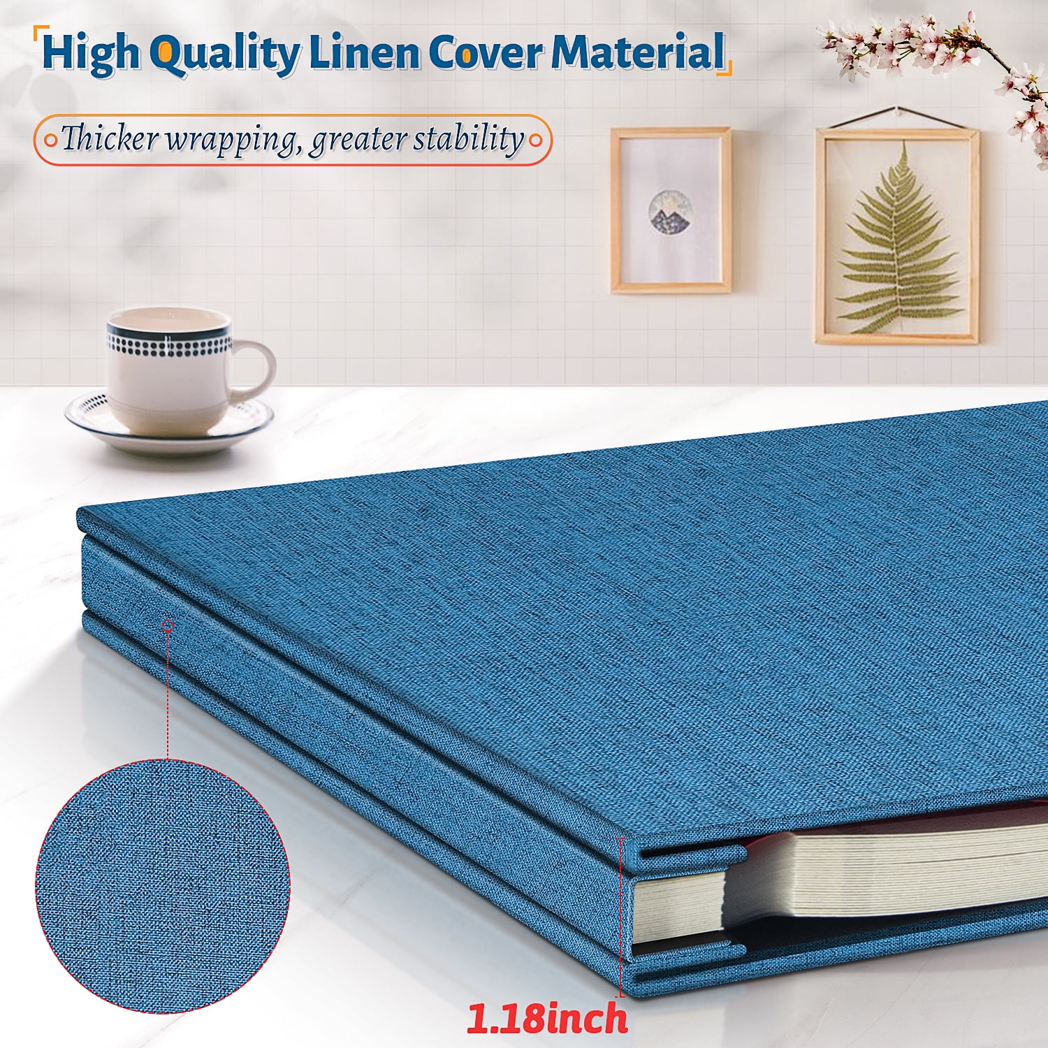 Popotop Photo Album Self Adhesive Scrapbook Album for 4x6 5x7 8x10 ...