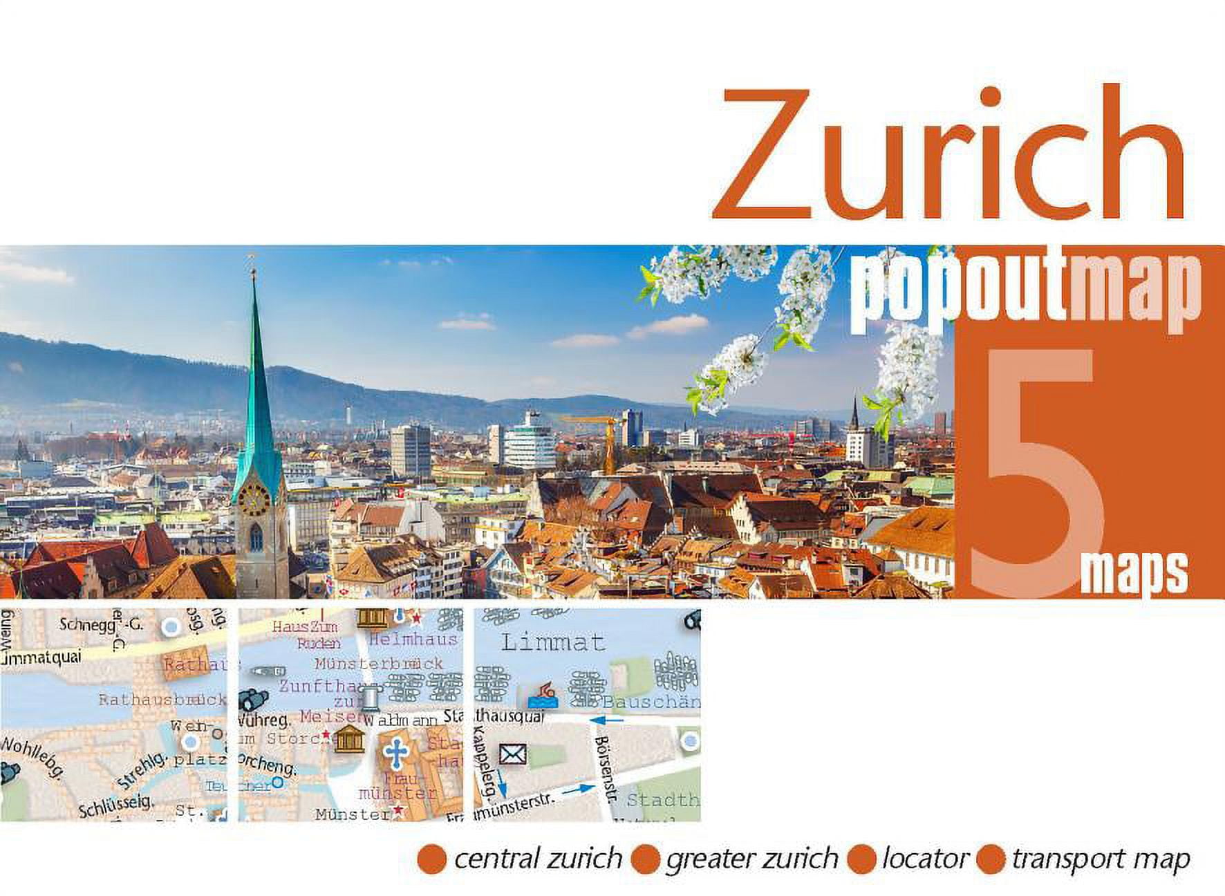 Popout Maps: Zurich Popout Map (Sheet map, folded) - Walmart.com