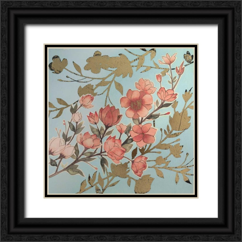 Popp, Grace 15x15 Black Ornate Wood Framed with Double Matting Museum ...