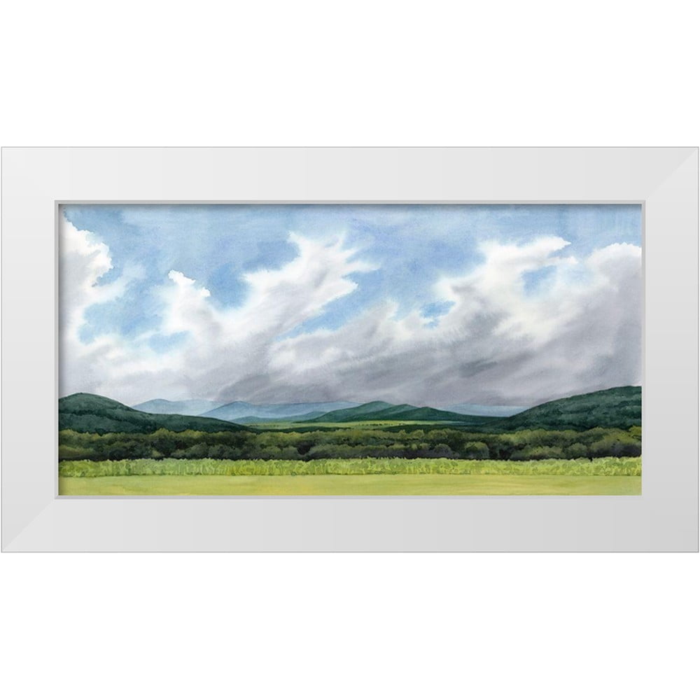 Popp, Grace 24x14 White Modern Wood Framed Museum Art Print Titled - Sapphire Mountains III ...