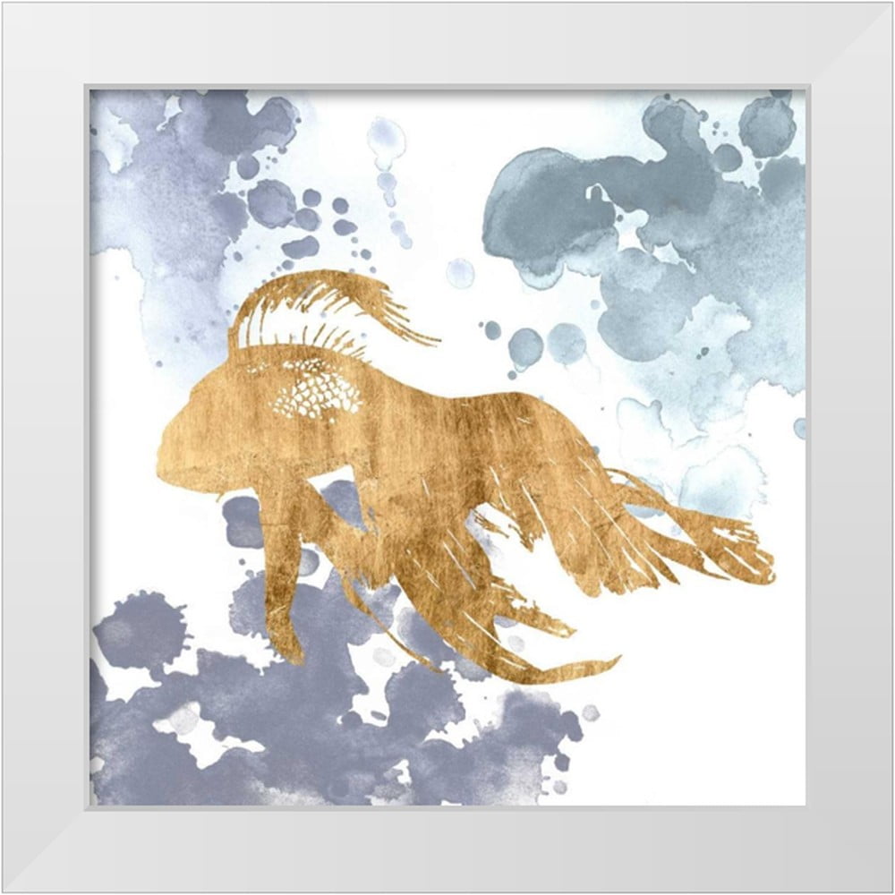 Popp, Grace 26x26 White Modern Wood Framed Museum Art Print Titled - Gilded Splash VII - Walmart.com