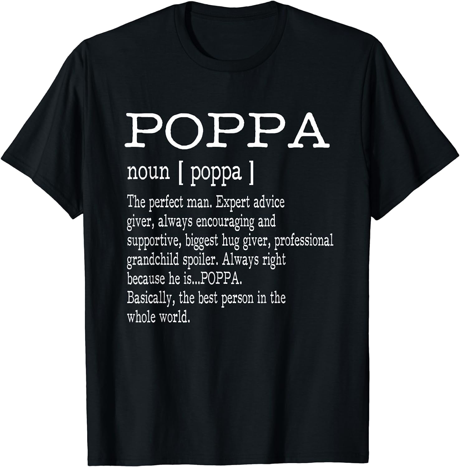 Poppa Definition Grandpa Father's Day Gifts - Men T-Shirt - Walmart.com
