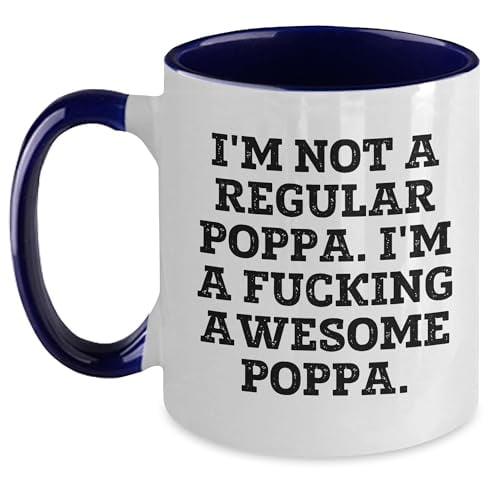 Poppa Two Tone Coffee Mug - Funny Birthday Unique Gift for Awesome ...