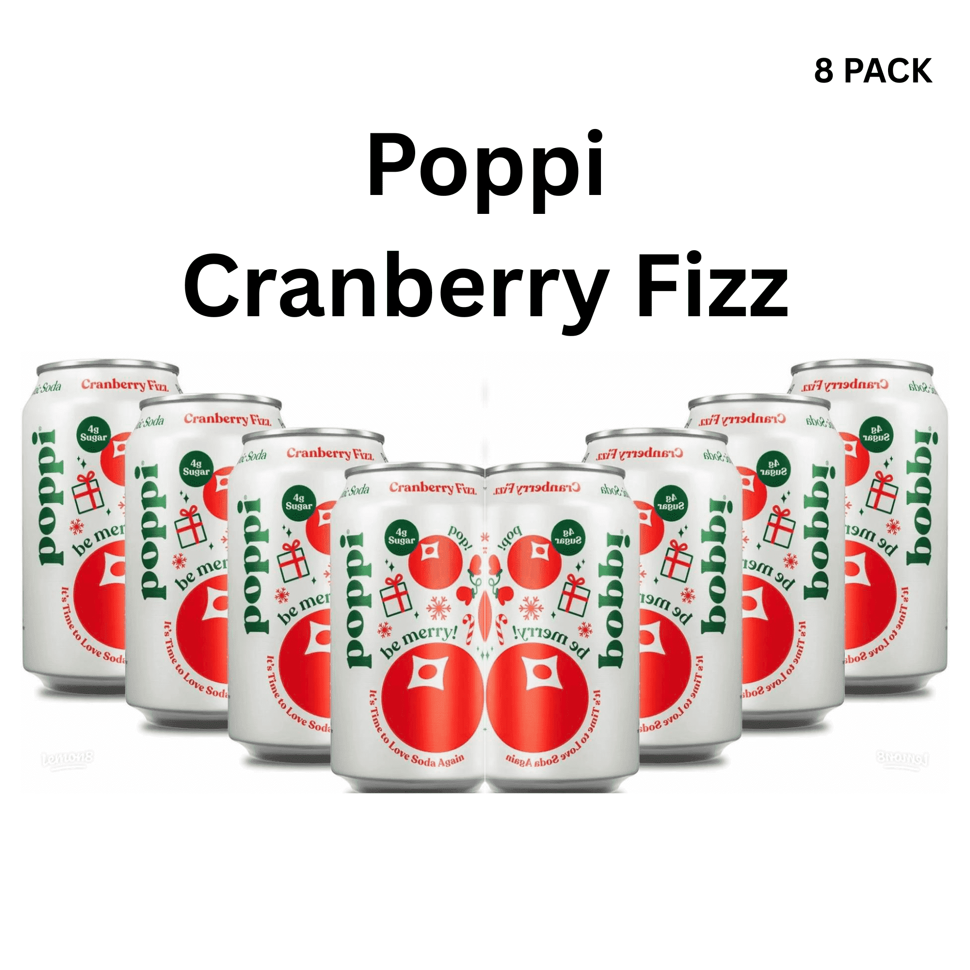 Poppi Cranberry Fizz Prebiotic Soda, 12 oz, 8 Pack (RR Enterprise ...