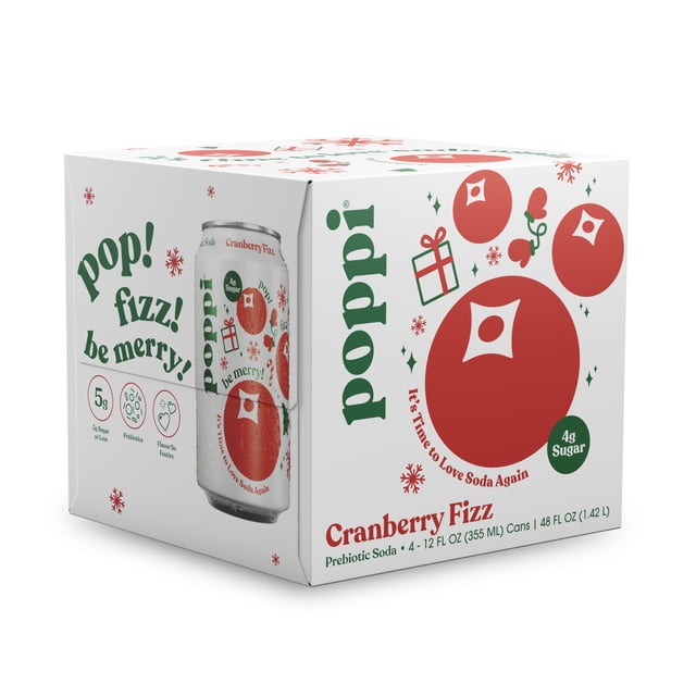 Poppi Prebiotic Soda, Cranberry Fizz. 4pk - Walmart.com