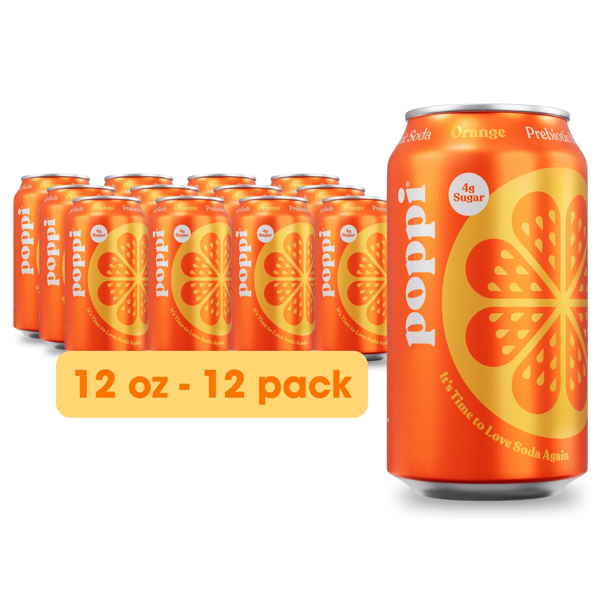 Poppi Orange Prebiotic Soda, 12 oz, 12 Pack Cans - Shop Black Friday ...