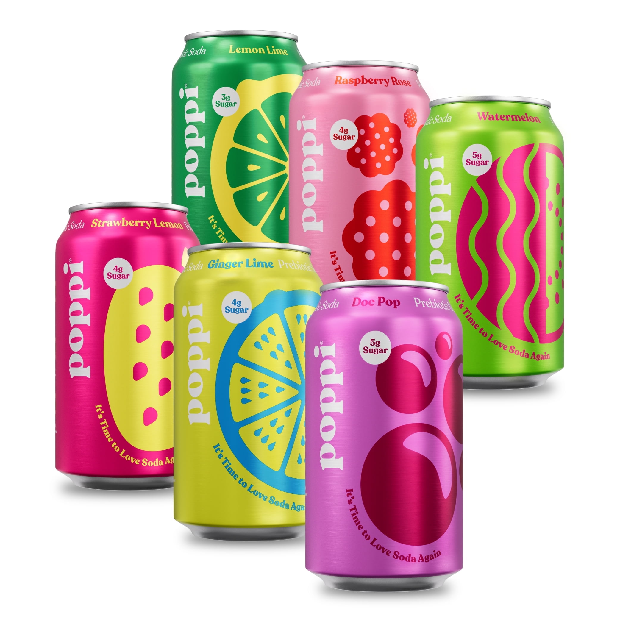 Poppi Prebiotic Soda, Party Starters Variety Pack, 12 oz, 12 Pack Cans ...