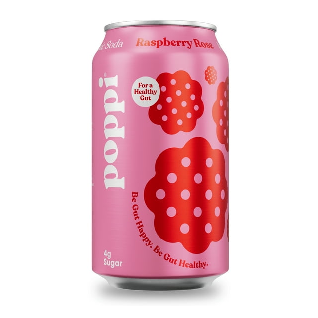Poppi Prebiotic Soda, Raspberry Rose, 12 fl oz Can - Walmart.com
