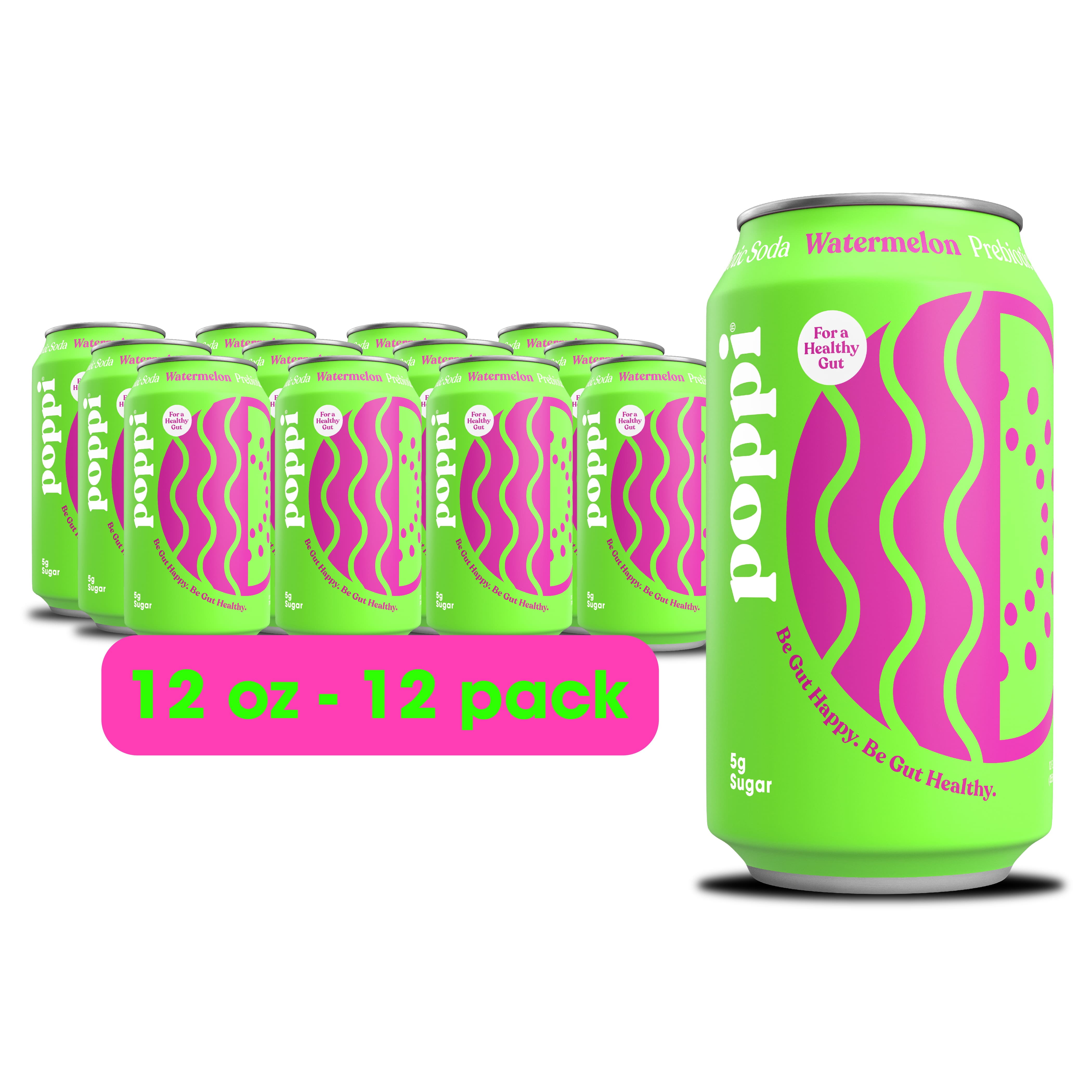 Poppi Prebiotic Soda, Watermelon, 12 Pack, 12 oz - Walmart.com