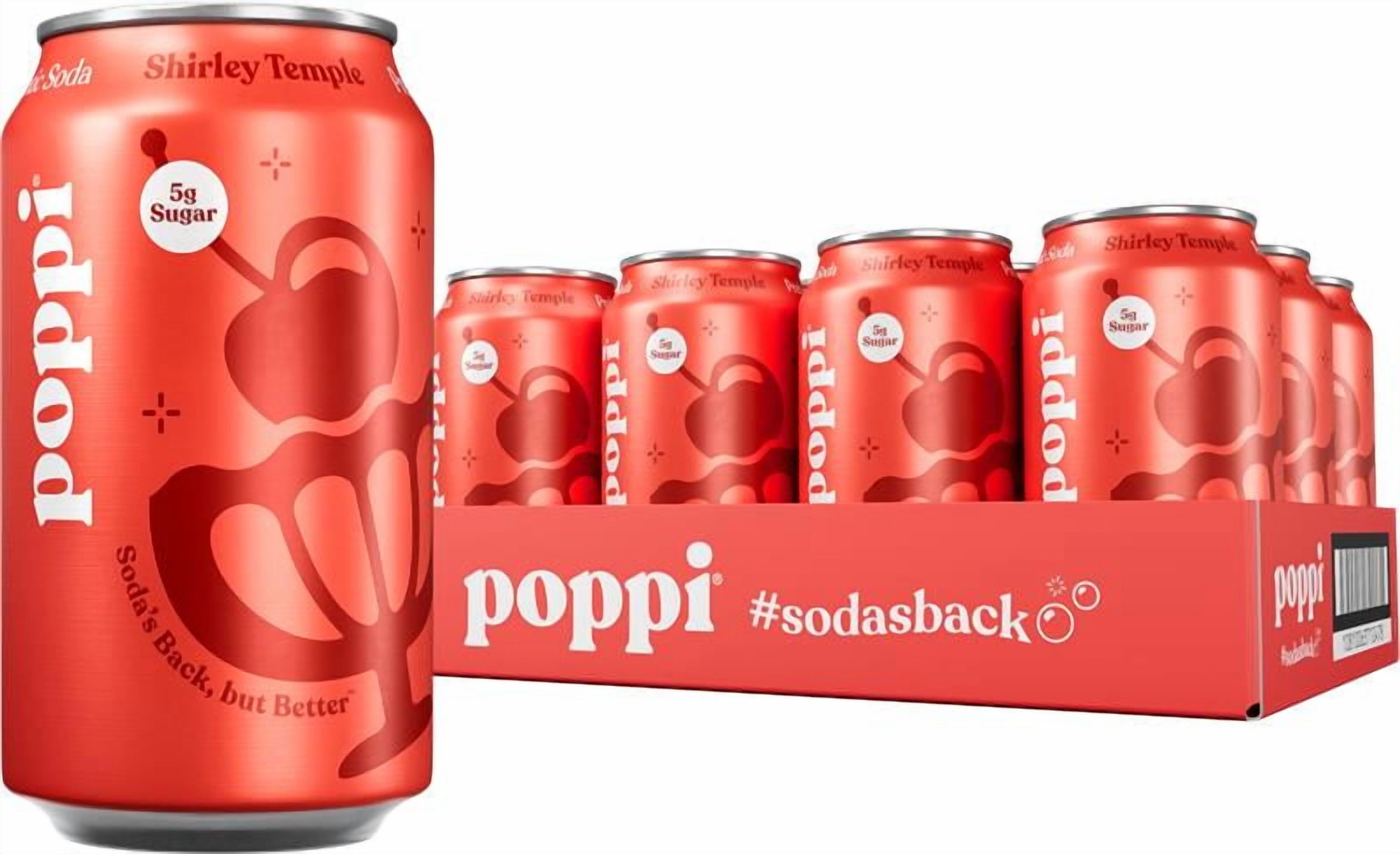 Poppi Shirley Temple Prebiotic Soda, 12 oz, 12 pack cans - Walmart.com