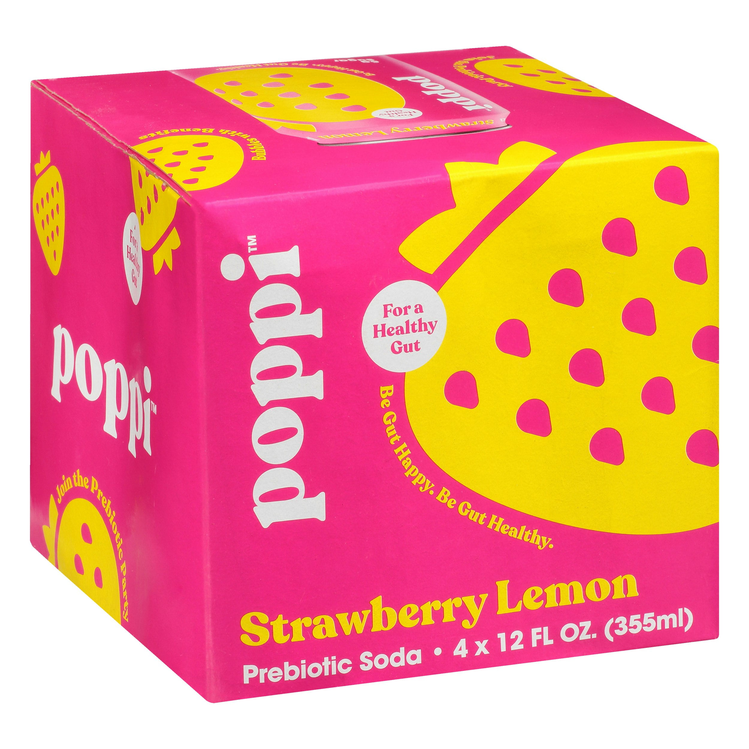 Poppi Soda Prebiotic Strawberry Lemon (Pack of 6) - Walmart.com