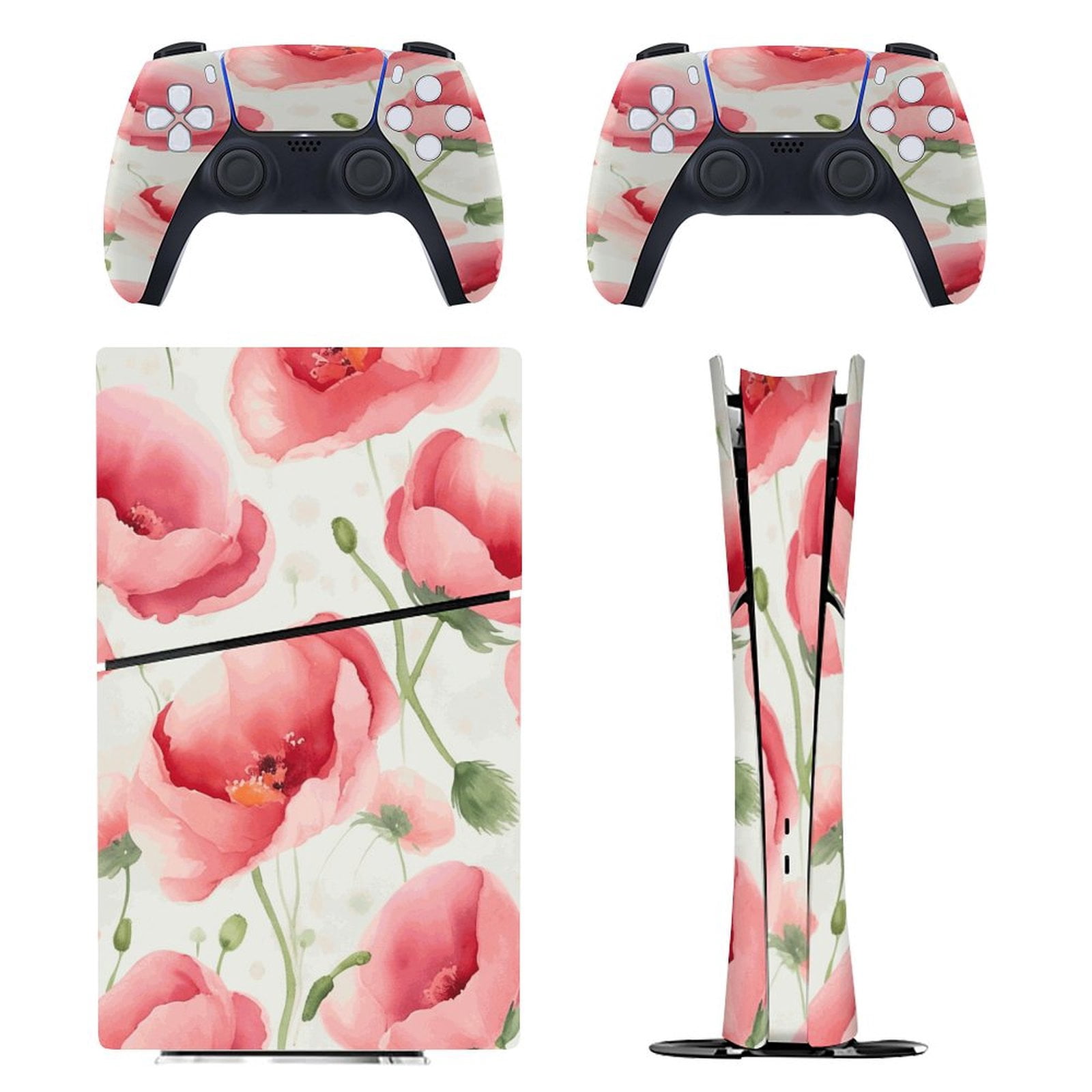 Poppies, Safflower, Watercolor PS5/PS5 Slim Digital Disc Skin Sticker ...