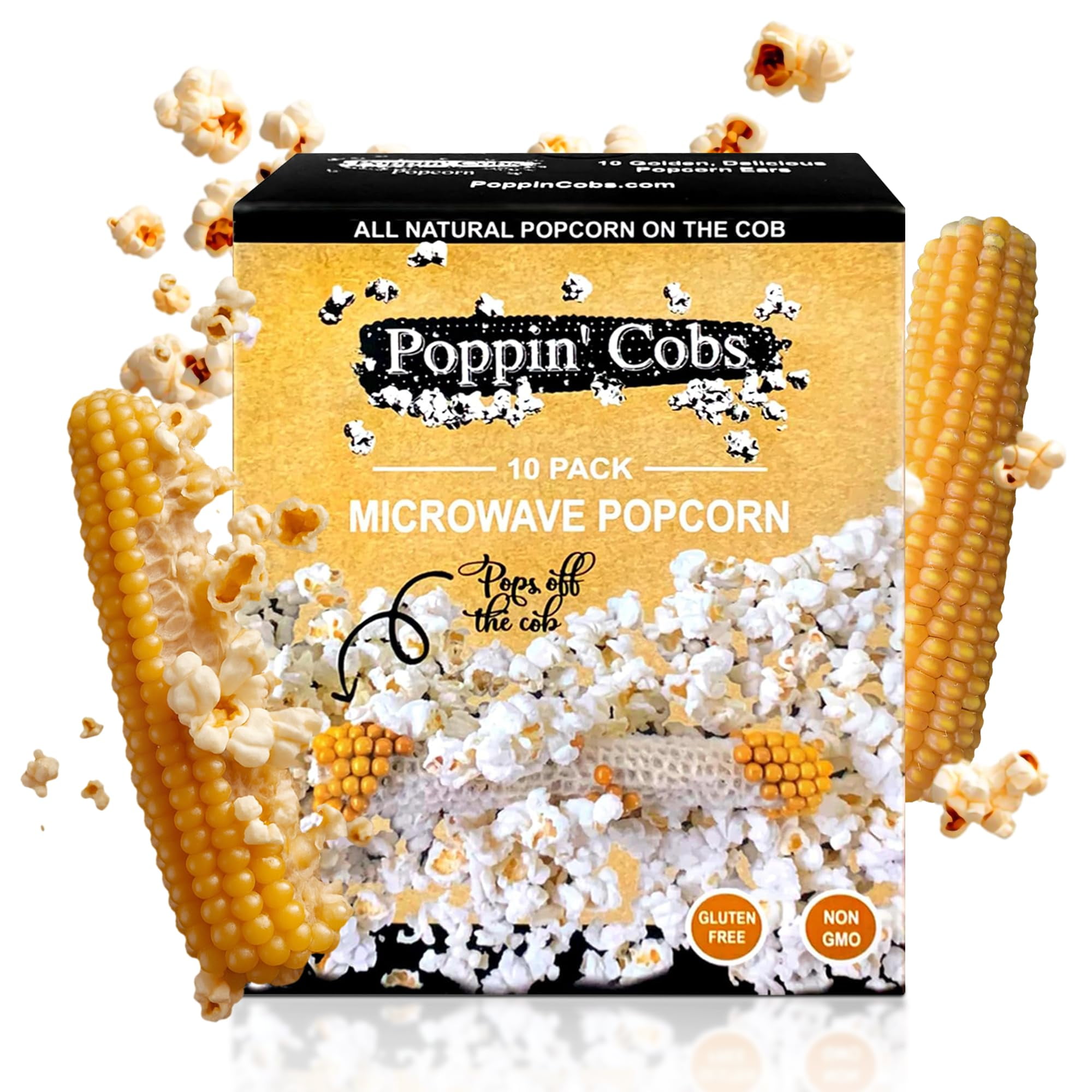 Poppin Cobs Microwave Popcorn on the Cob (10 PK) (Original) Whole ...