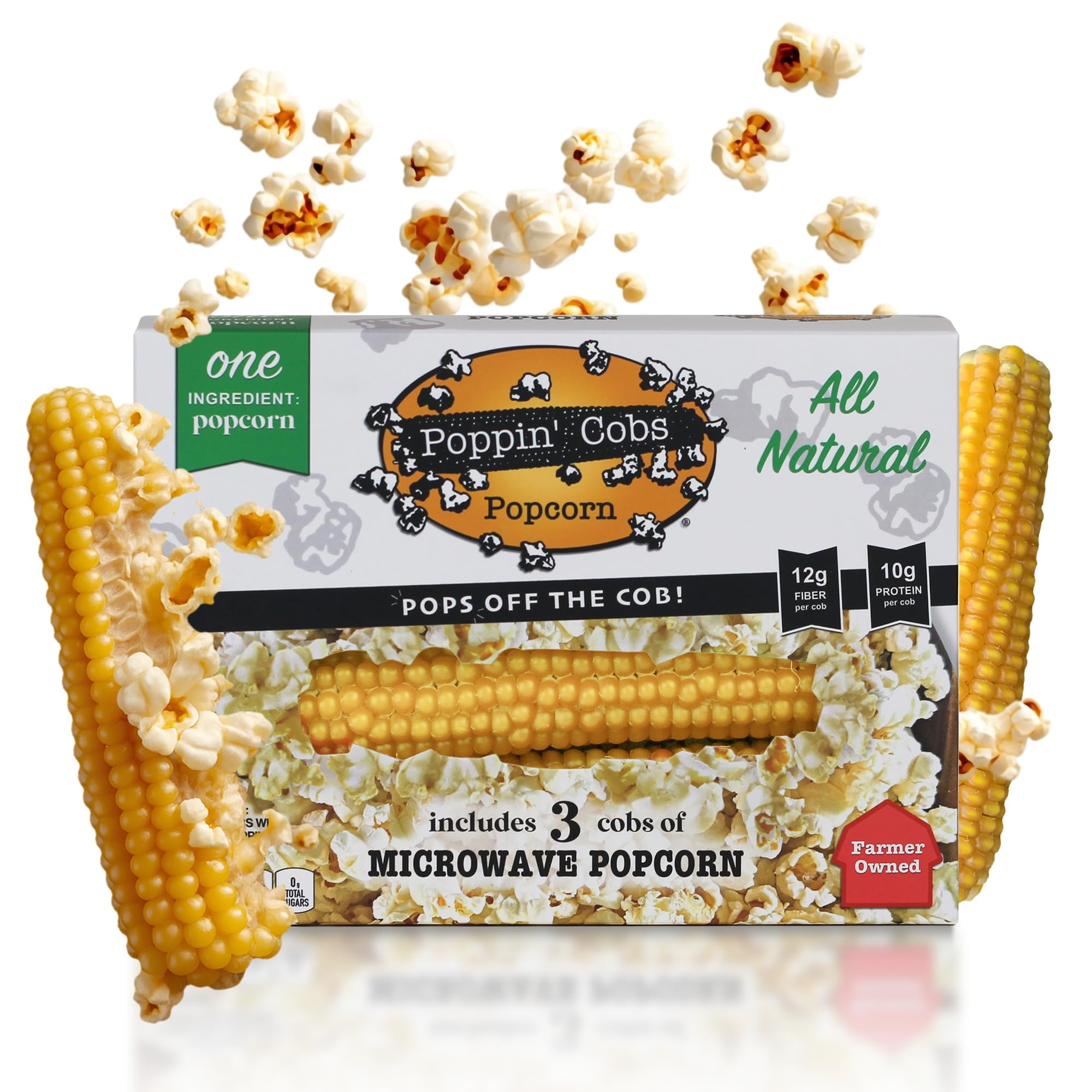 Poppin Cobs Microwave Popcorn DMF15 on the Cob (3 PK) (Original) Whole ...