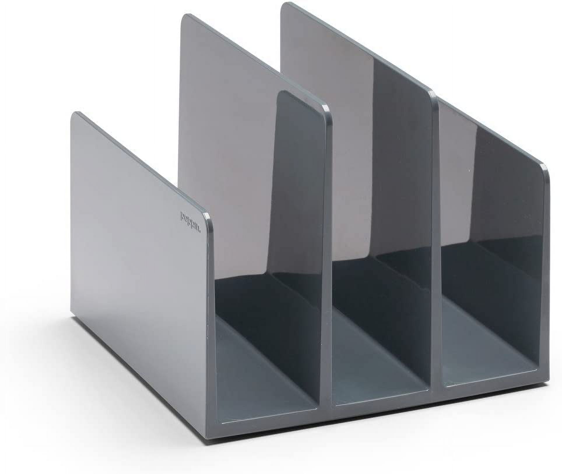 Poppin Fin File Sorter - Dark Gray. Bulk Pack, 4 Count. Three ...