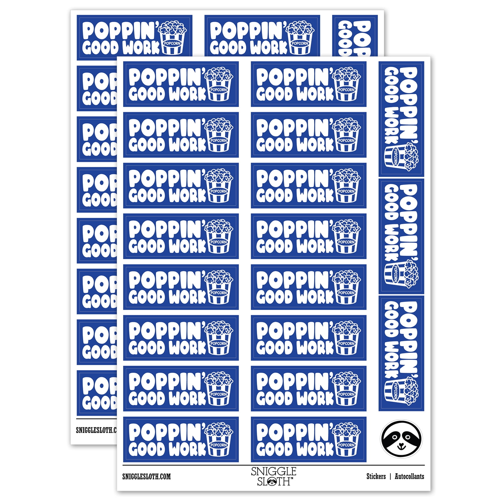 Poppin' Good Work Popcorn Teacher Student School Sticker Set - Dark ...