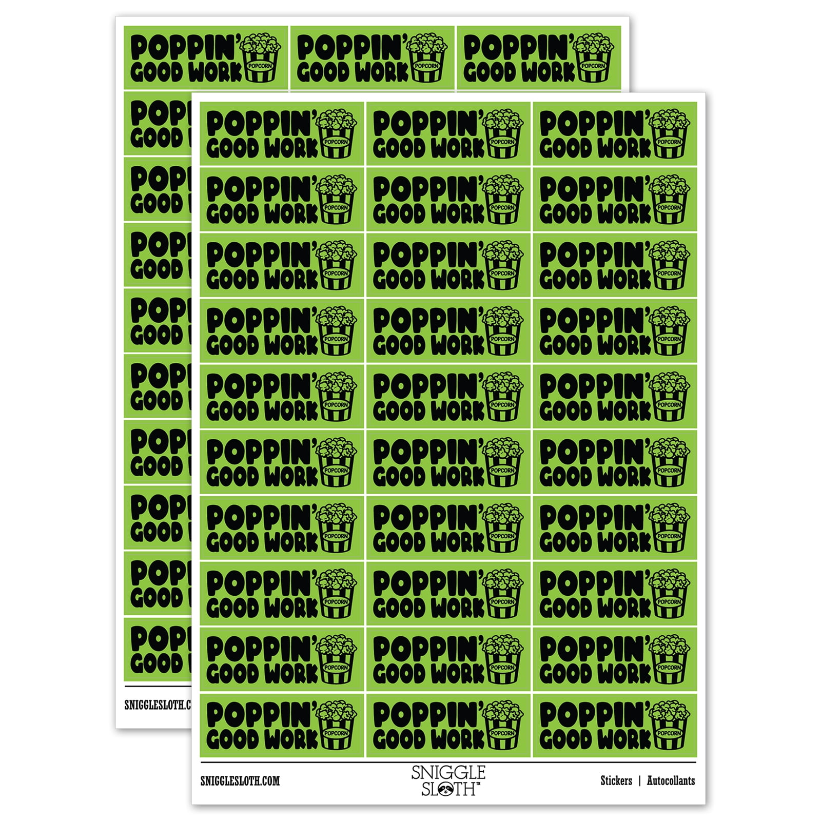 Poppin' Good Work Popcorn Teacher Student School Sticker Set - Light ...