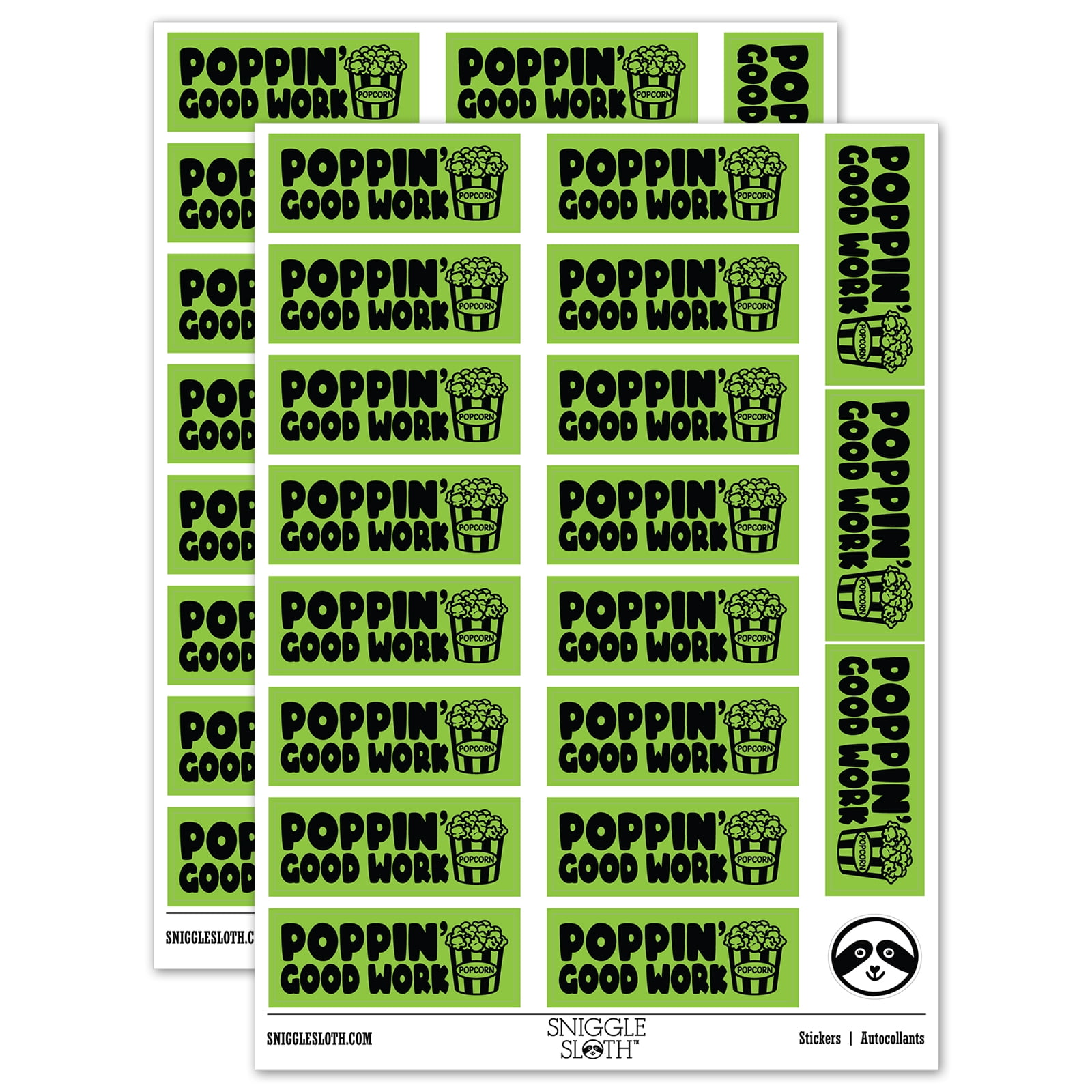 Poppin' Good Work Popcorn Teacher Student School Sticker Set - Light ...