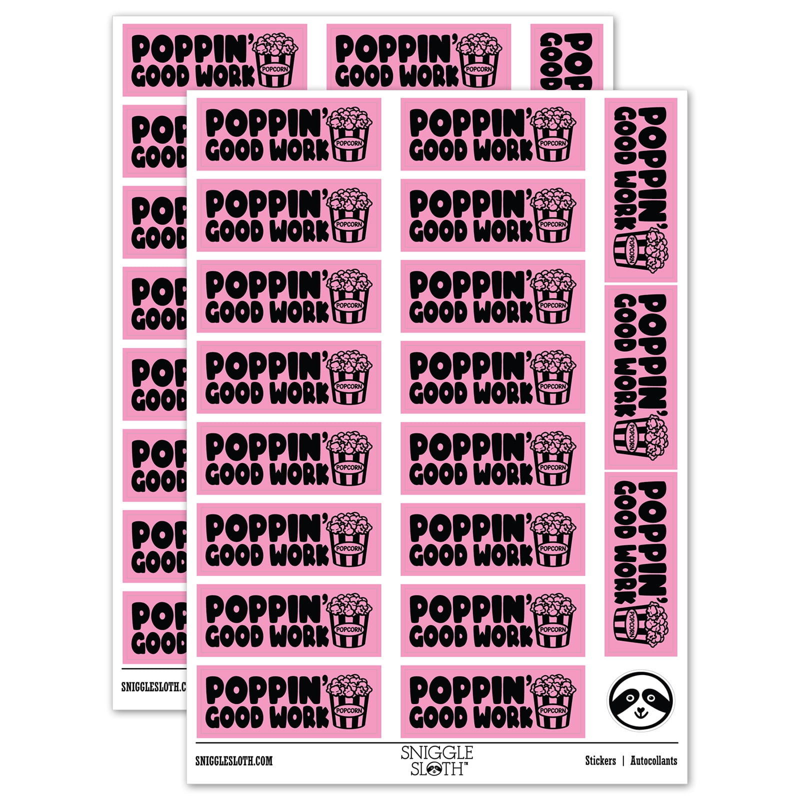 Poppin' Good Work Popcorn Teacher Student School Sticker Set - Light ...