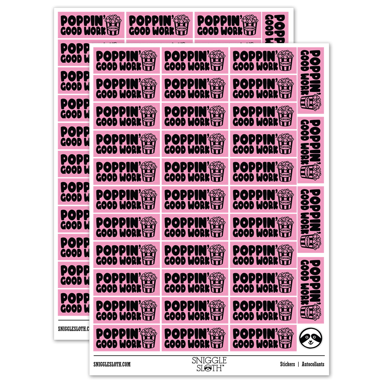 Poppin' Good Work Popcorn Teacher Student School Sticker Set - Light ...
