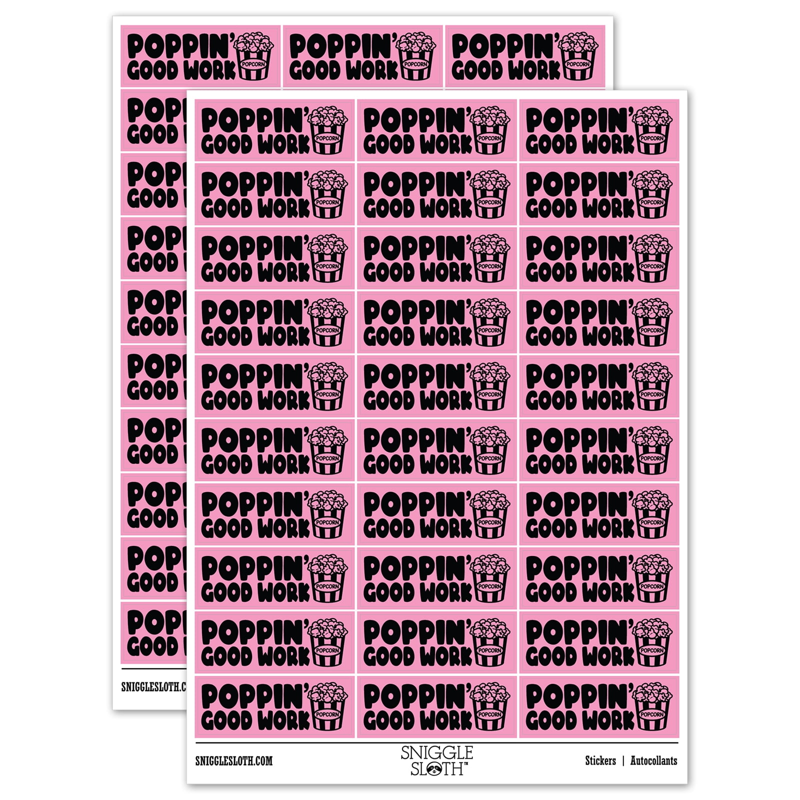 Poppin' Good Work Popcorn Teacher Student School Sticker Set - Light ...