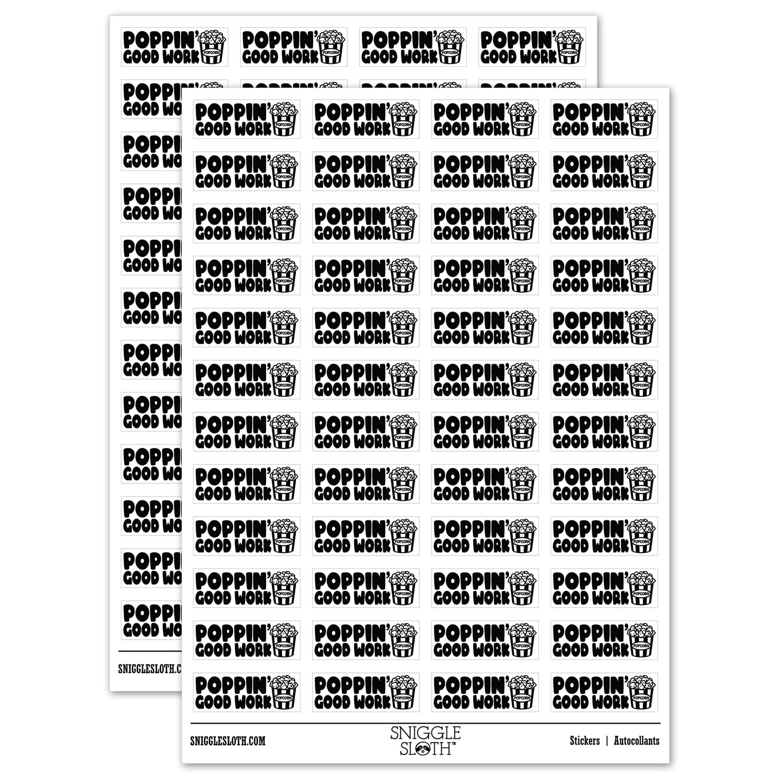 Poppin' Good Work Popcorn Teacher Student School Sticker Set - White ...