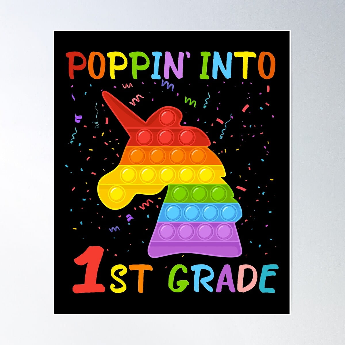 Poppin' Into 1St Grade Trendy Sensory Fidget Toy Unicorn Poster Wall ...