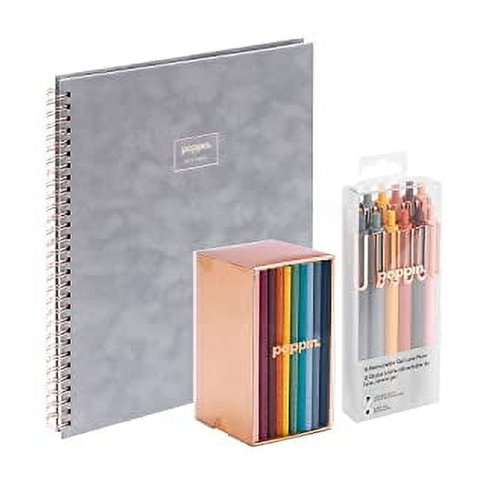 Poppin Large Notebook Kit - Dove Gray, Large Velvet Spiral Notebook ...