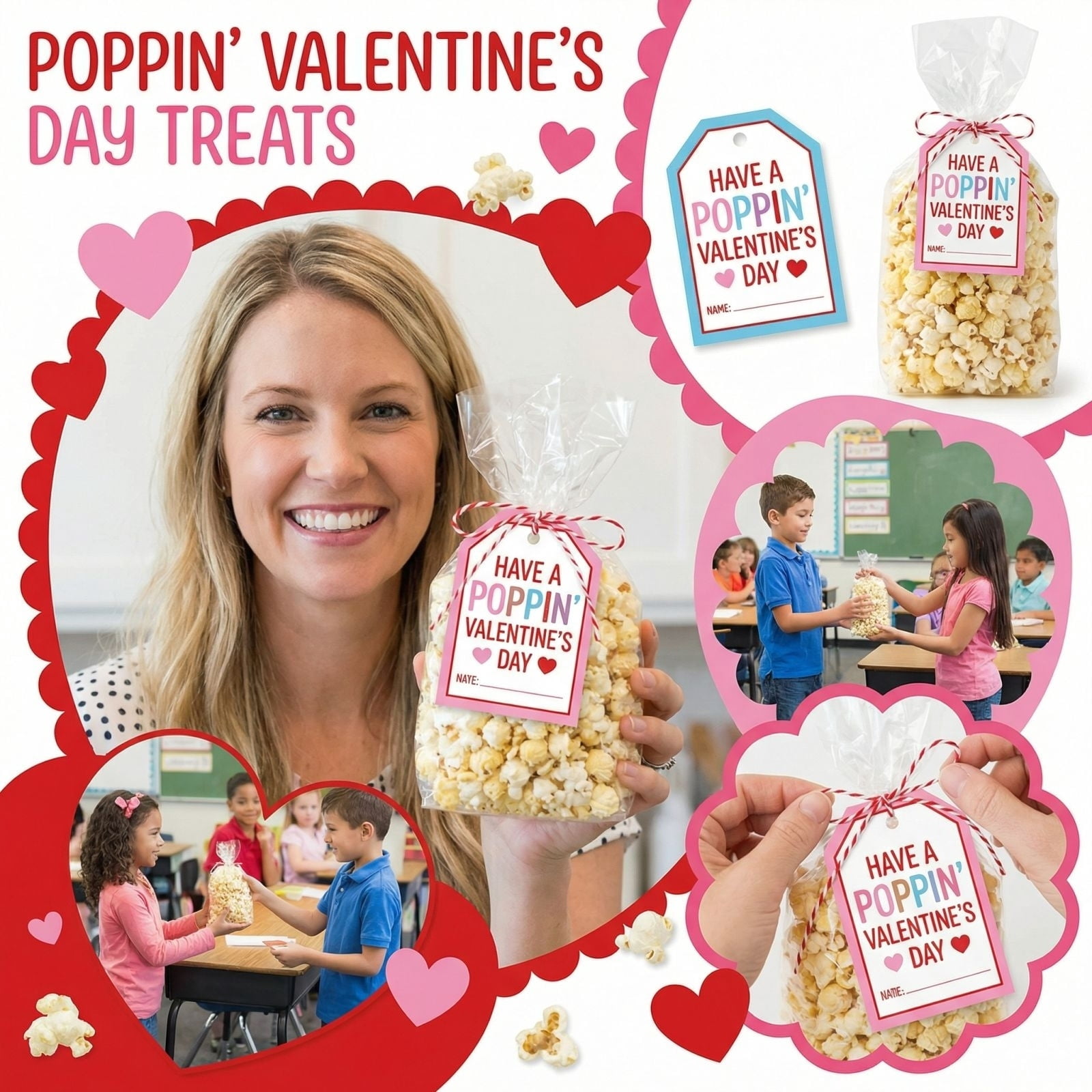 Have A Poppin Valentines Day Sticker Label, 24Pcs Valentine Gift Tags ...