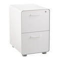 Poppin, Office File Cabinet, 2-Drawer Stow, White, Fits Standard Desks ...