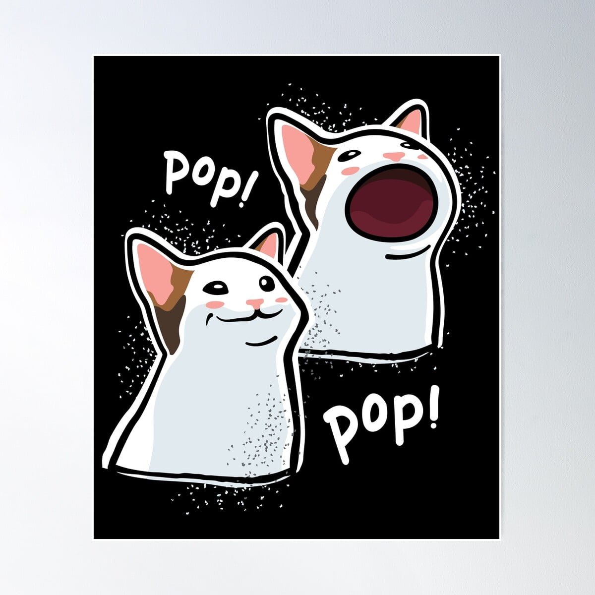 Popping Cat Meme / Pop Cat / Popcat Poster Wall Art, Modern Wall Decor ...