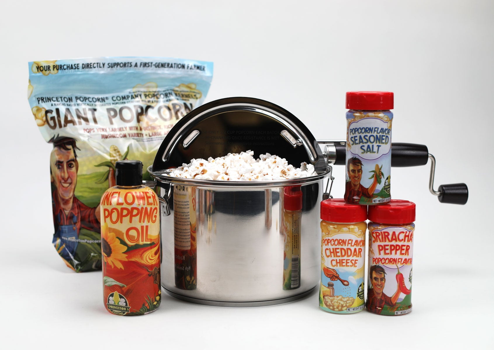 Popping Combo Bundle C - Popper, Popcorn (8lb), Oil and Flavors ...