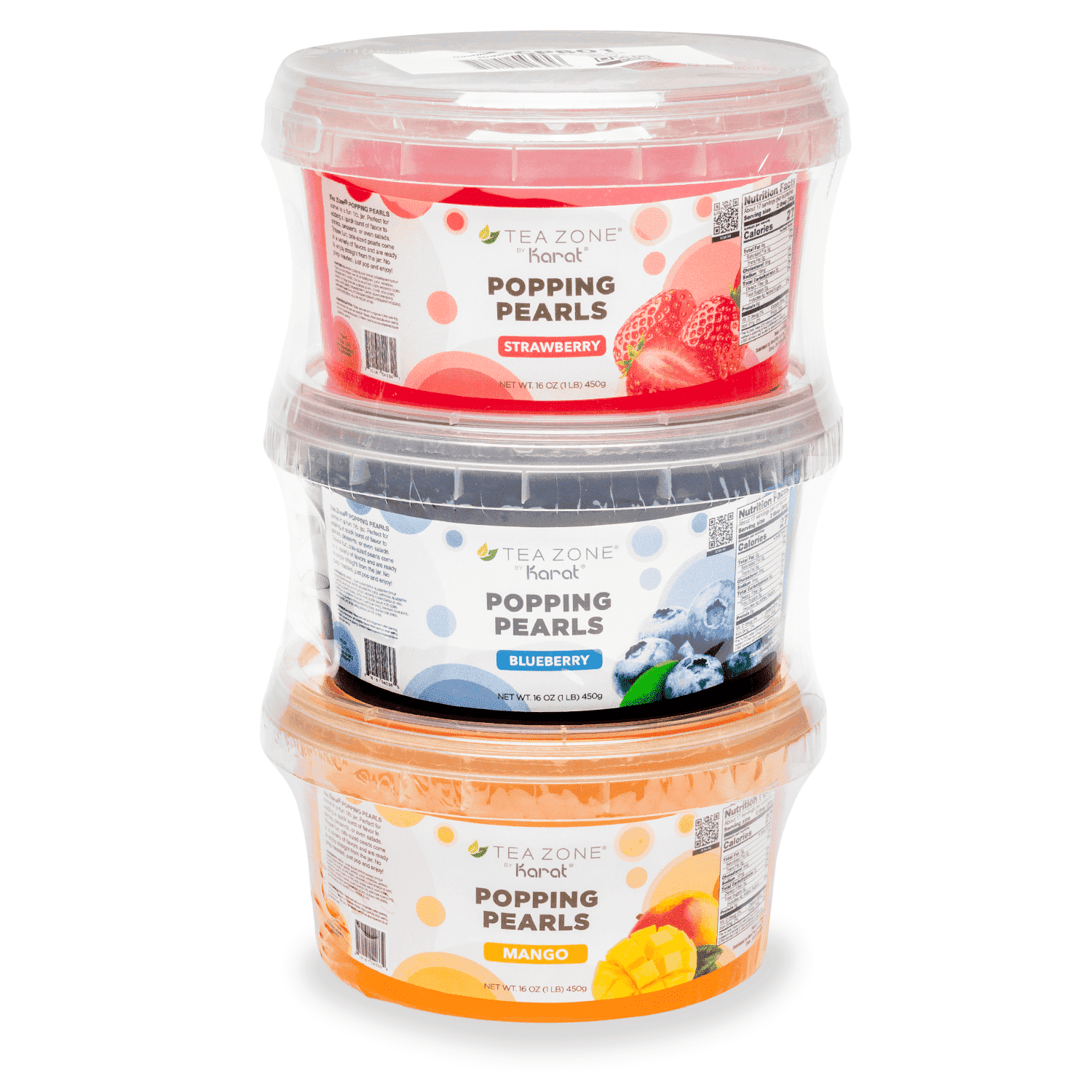 Tea Zone Popping Pearls Combo Pack Strawberry Mango Blueberry 1 lb ...