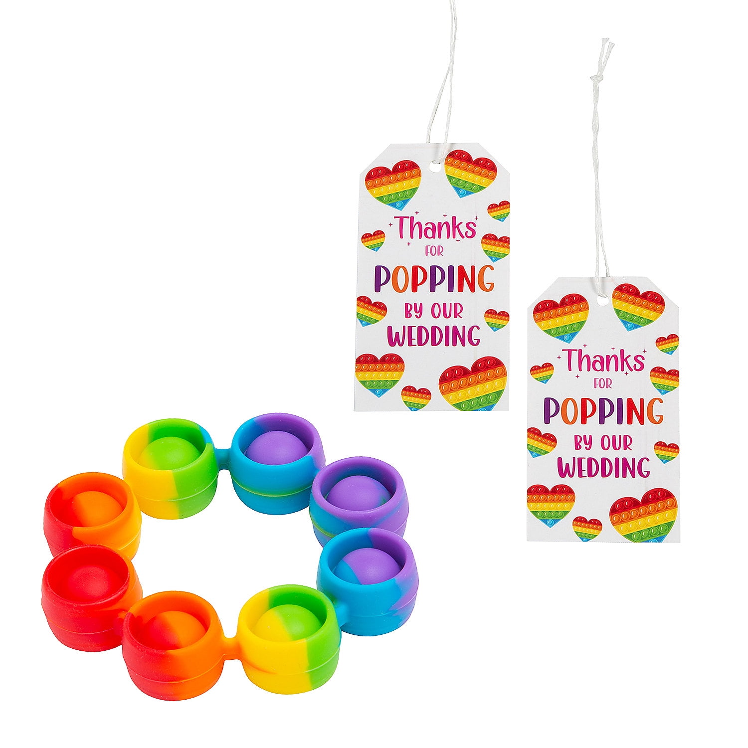 Popping Ring Fidget Toy Wedding Favors with Lotsa Pops Card for 24 ...