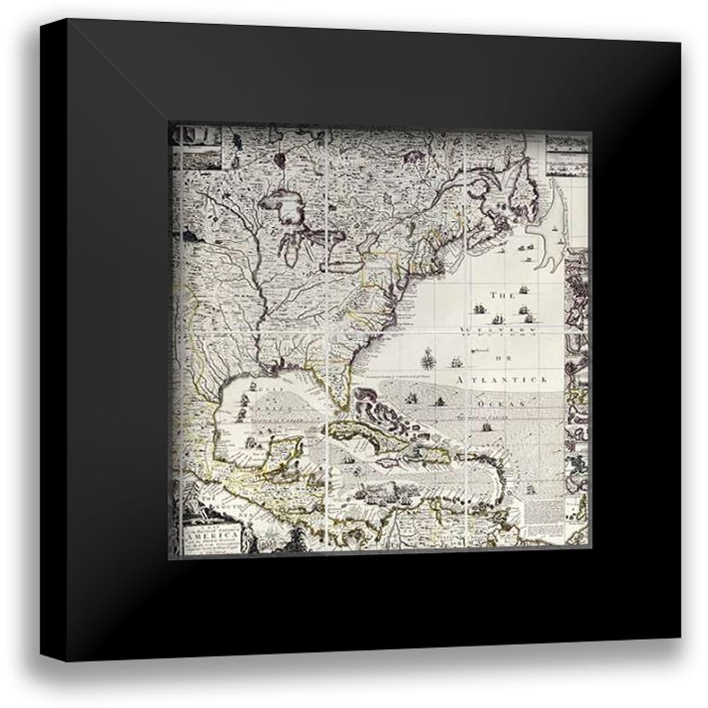 Popple, Henry 15x15 Black Modern Framed Museum Art Print Titled - A Map ...