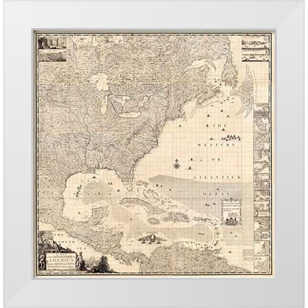 Popple, Henry 15x15 White Modern Wood Framed Museum Art Print Titled ...