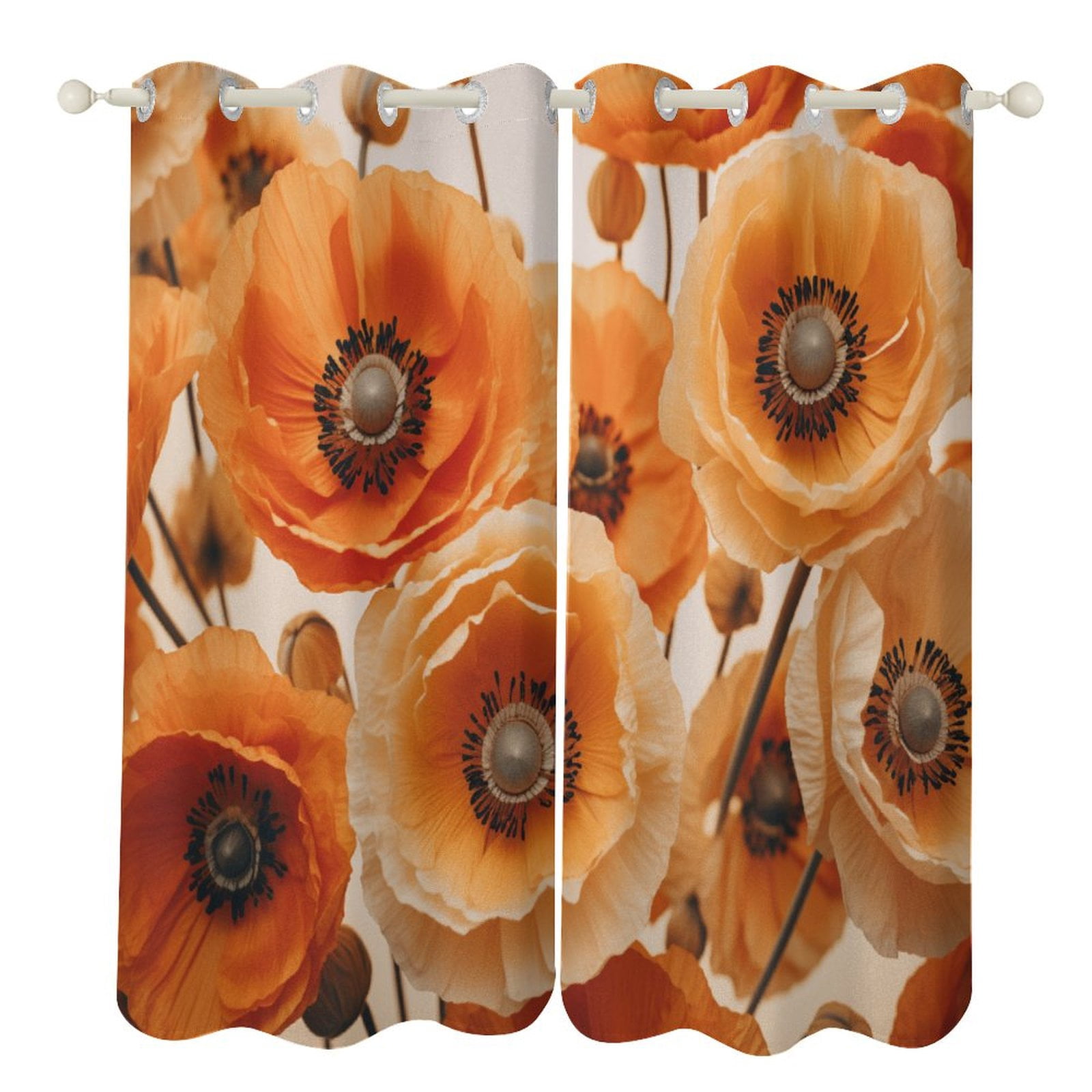Poppy (14) Blackout Window Curtains for Bedroom Living Room Kicthen ...