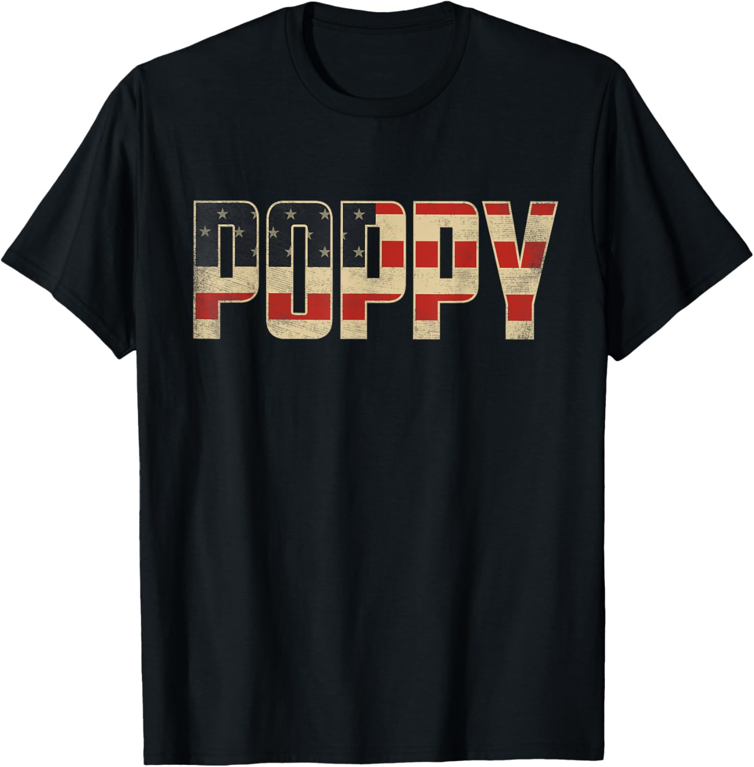 Poppy Bold Patriotic American Flag Father'S Day Poppy T-Shirt - Walmart.com