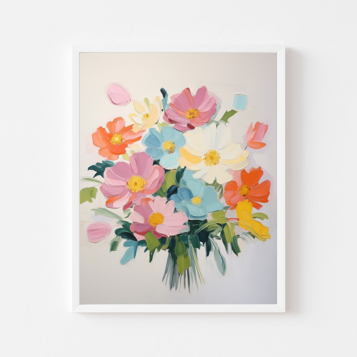 Poppy Bouquet Painting Floral Art Print Impressionist Flower Wildflower ...