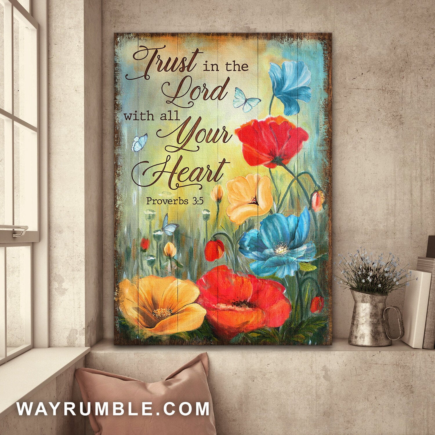 Poppy, Butterfly, Trust in Lord with all your heart - Jesus Portrait ...