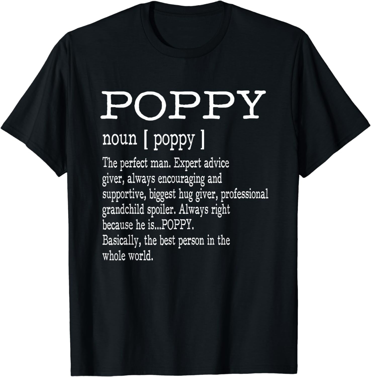 Poppy Definition Grandpa Father's Day Gifts - Men T-Shirt - Walmart.com