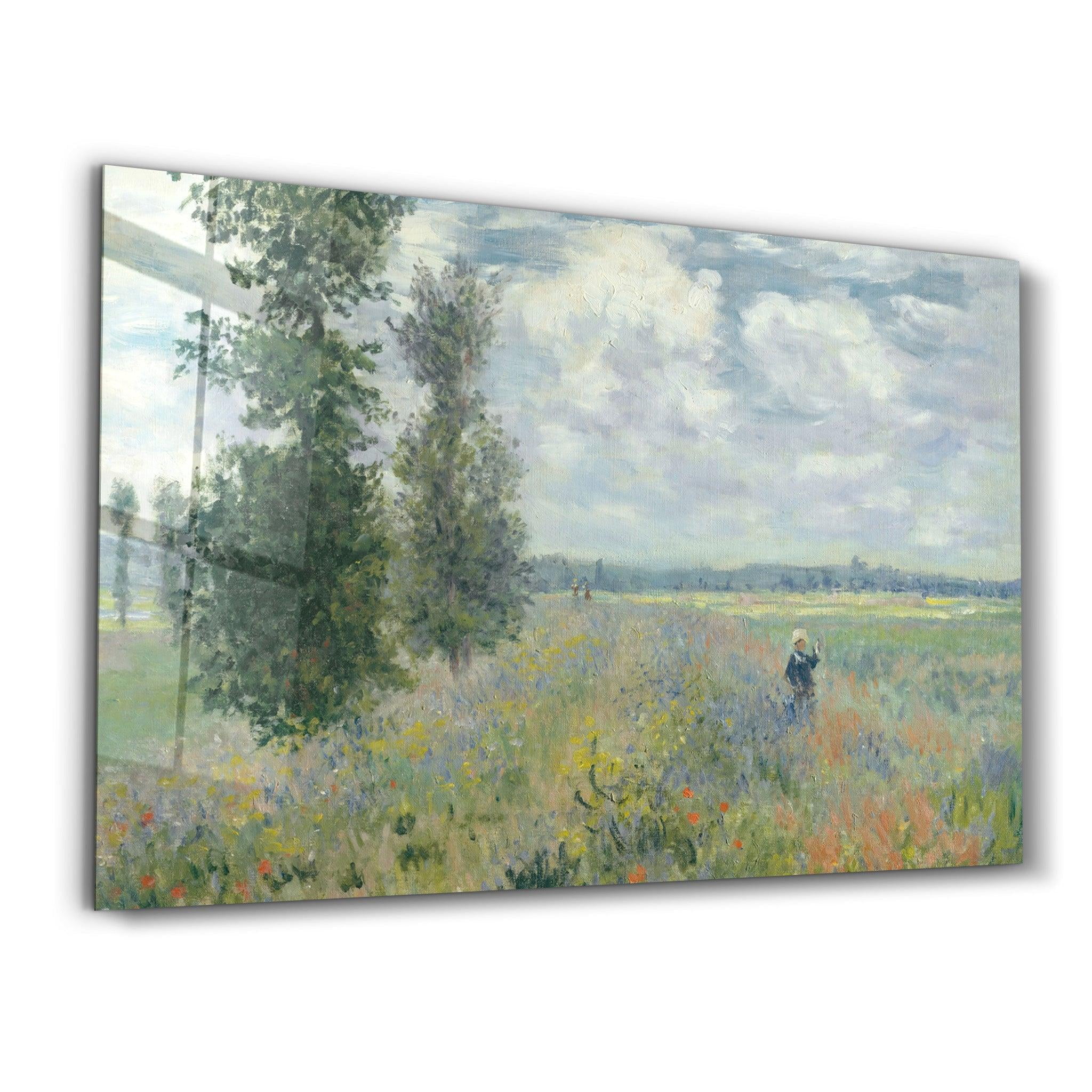Poppy Fields near Argenteuil (1875) by Claude Monet | Glass Wall Art ...