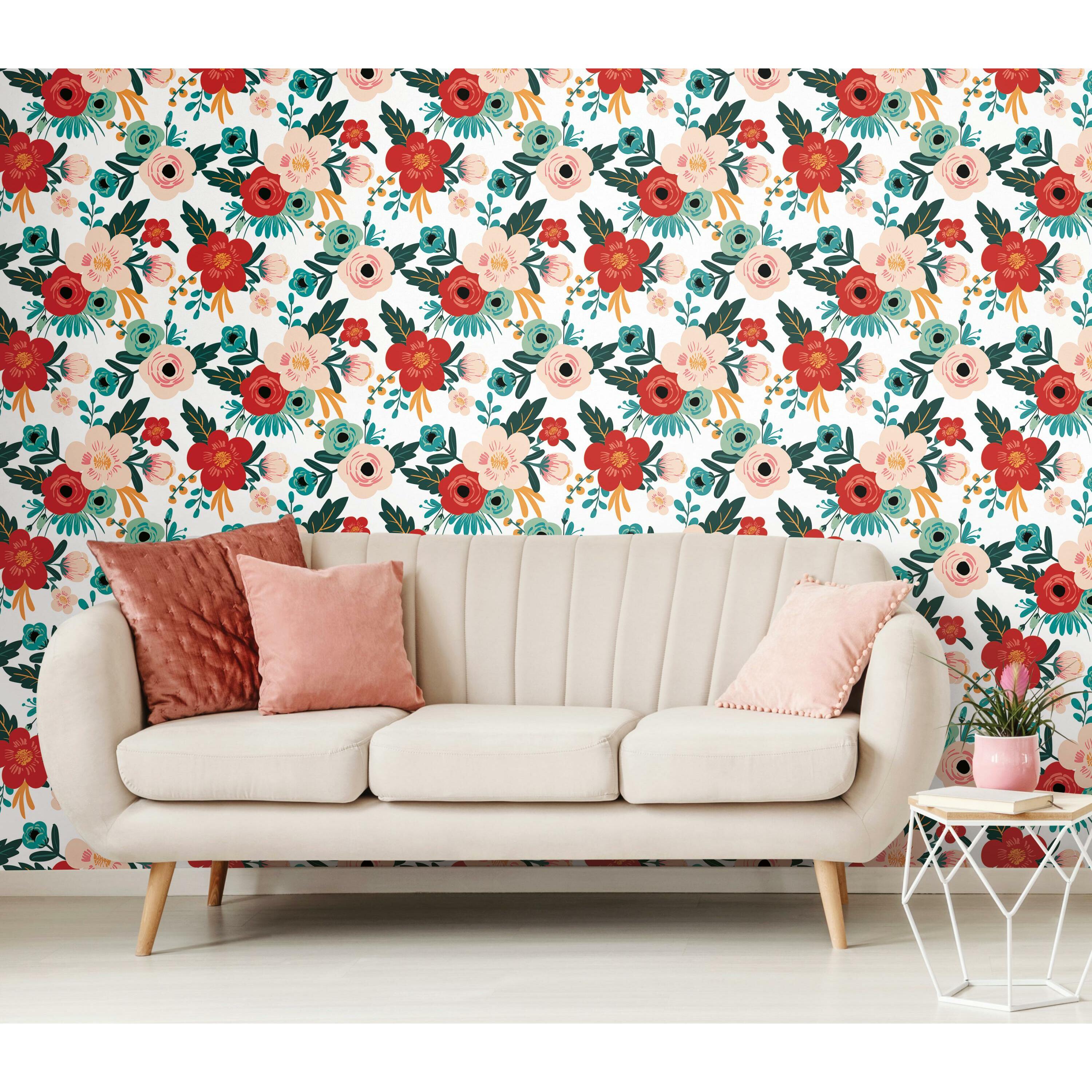 Poppy Floral Peel and Stick Wallpaper - Walmart.com